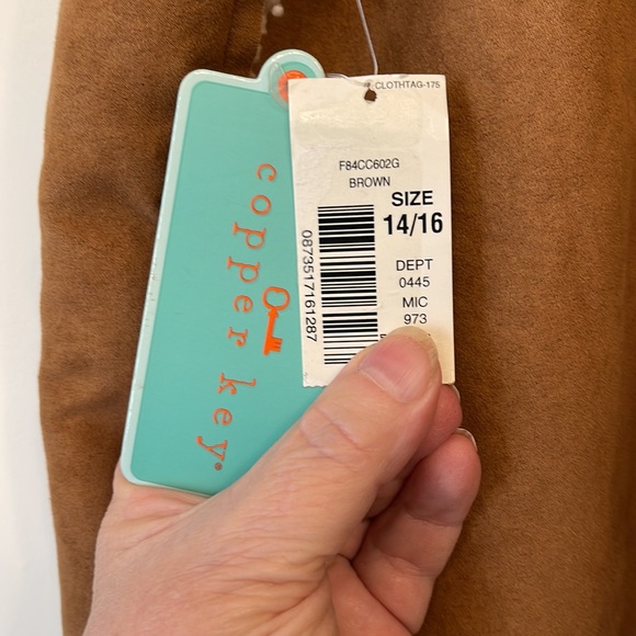 Copper Key | Jackets & Coats | Nwt Girls Faux Suede And Sherpa Vest ...